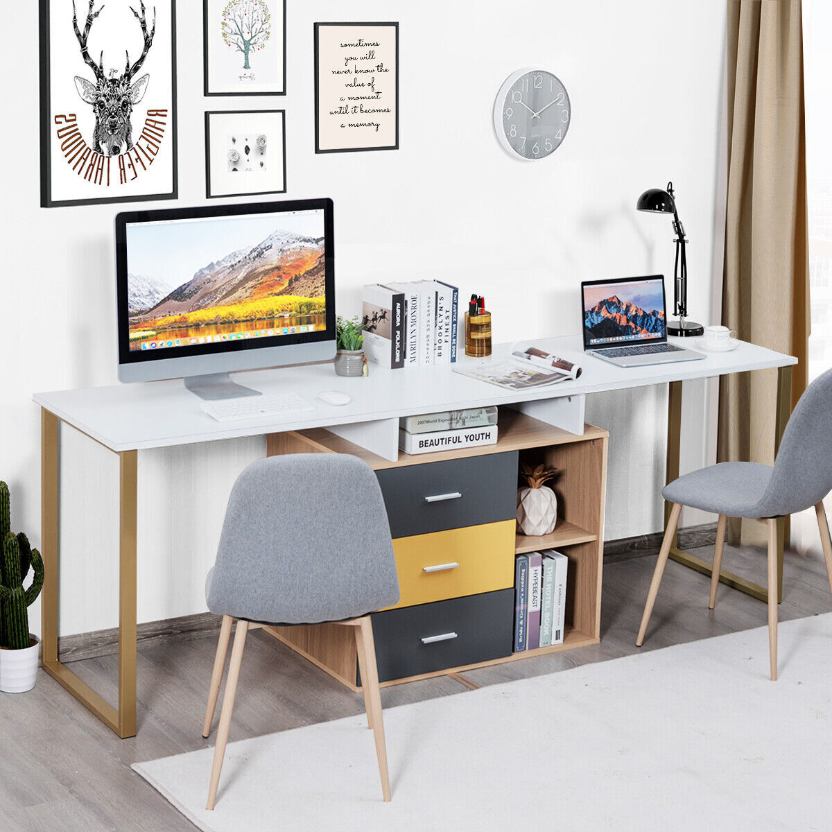 Writing Desk 2 Person 2 Person Desk | Double Desk Home Office