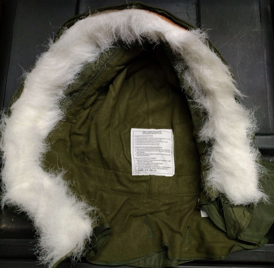 US Military Hood Extreme Cold Weather W/Synthetic Fur Ruff OG107 | eBay