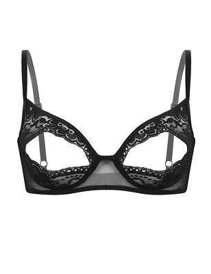 Women Lingerie Cupless Bra Leather Open Bust Tank Tops Club Crop ...