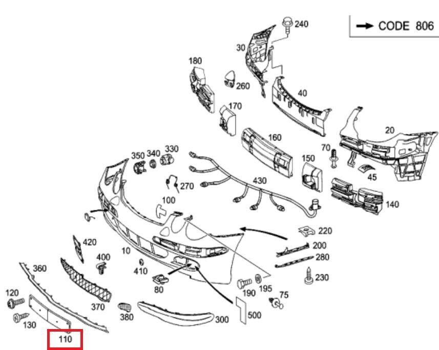 Mercedes-Benz E W211 Number Plate Surrounds Holder Frame A2118850181 ...
