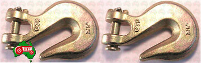 Pair of 10 mm 3/8" Chain Clevis Grab Hook Hooks High Tensile G70 6000kg ...