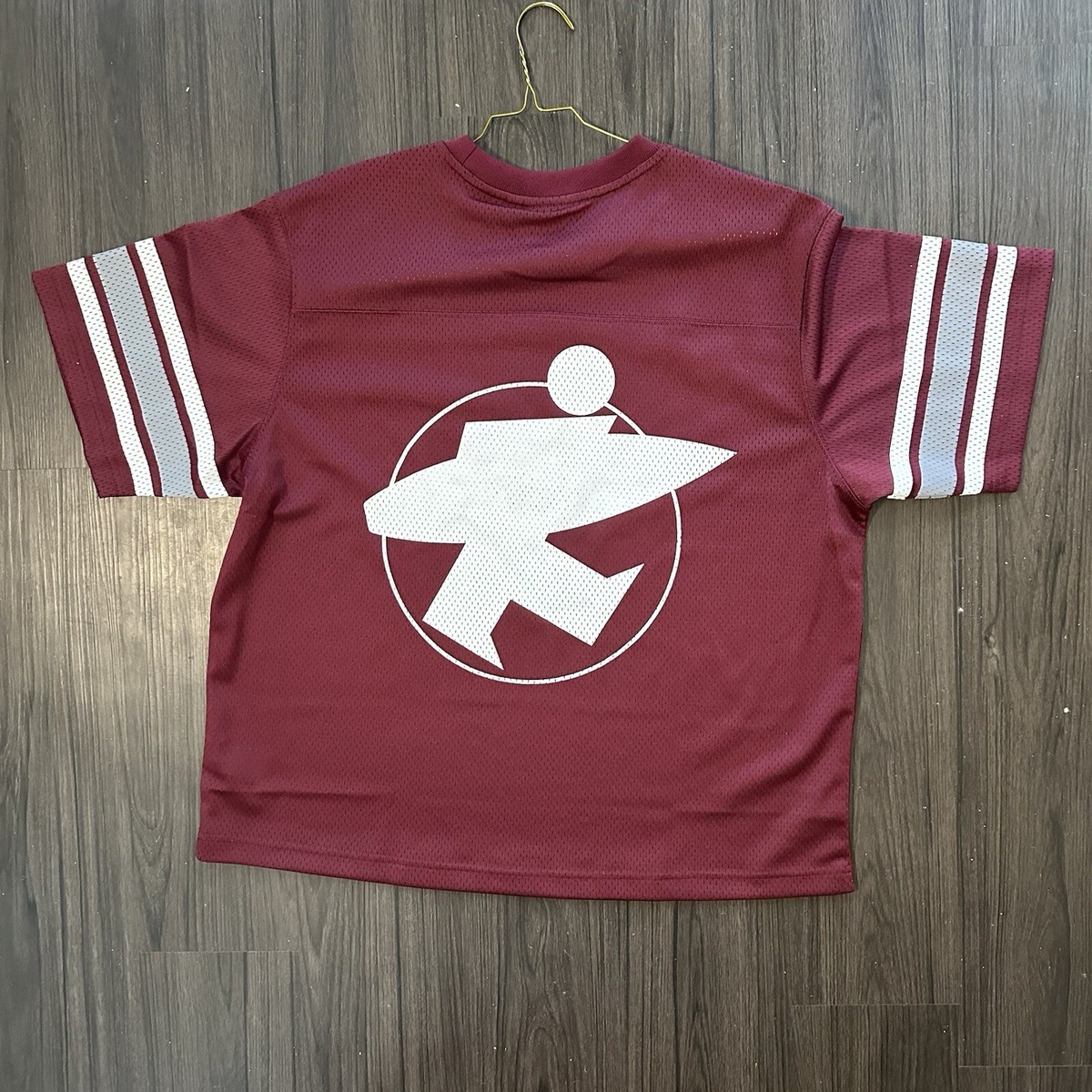 Stussy Brand Surfman Sports Football Jersey Mesh Burgundy AC Stussy Brand Surfman Sports Football Jersey Mesh Burgundy AC