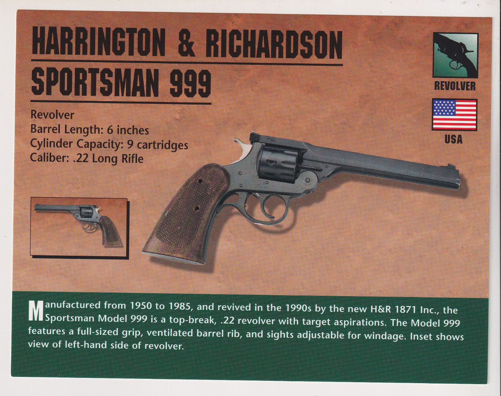 HARRINGTON & RICHARDSON SPORTSMAN 999 REVOLVER H&R .22 Firearms Gun ...