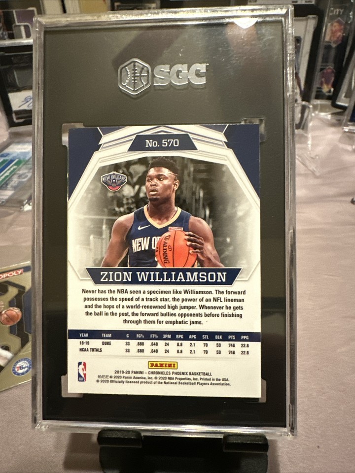 2019-20 Panini Chronicles Phoenix Zion Williamson #570 SGC 10 GEM Mint ...