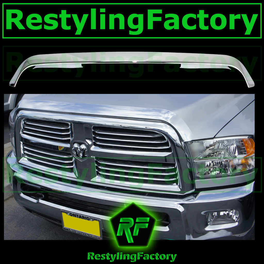Chrome Bug Shield Deflector Hood Guard Protector for 10-14 Dodge Ram ...
