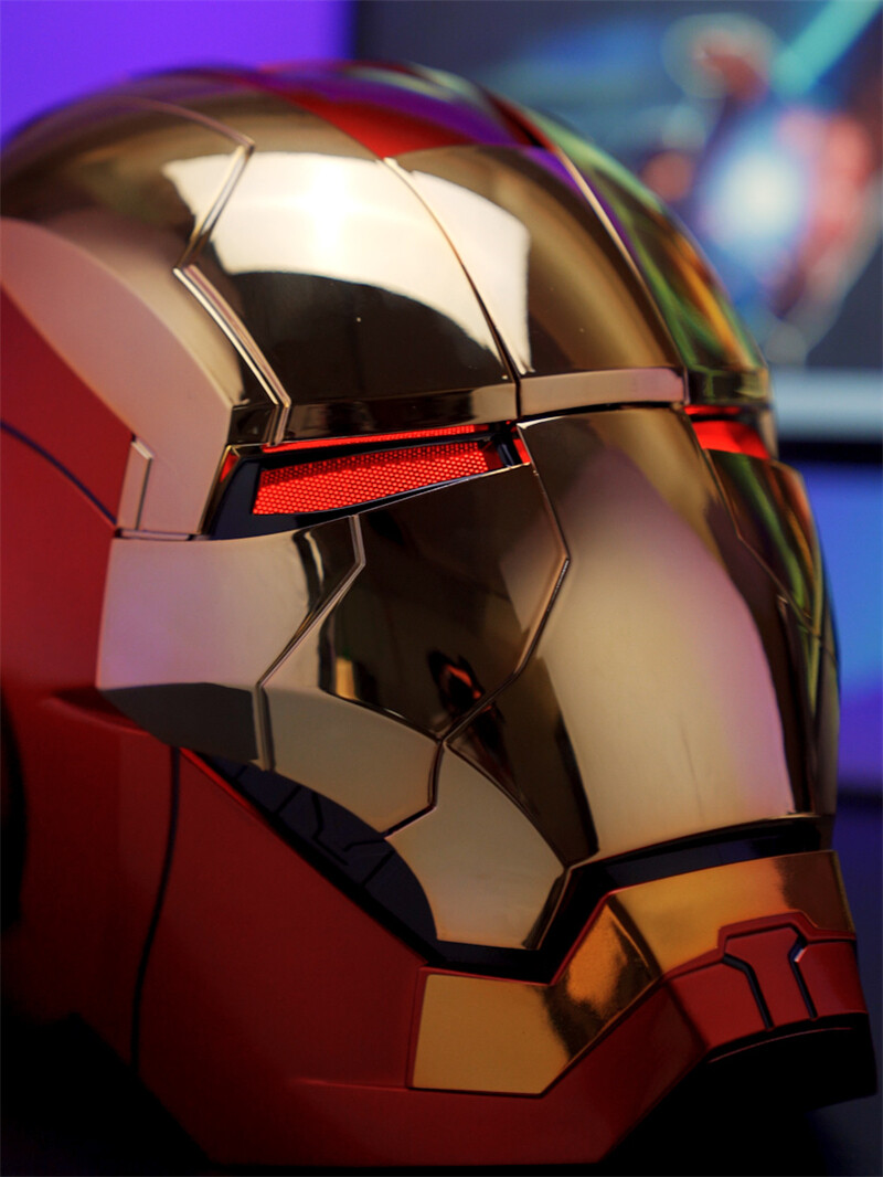 AUTOKING Iron Man MK5 Helmet Wearable Voice ABS Gold Mask 1:1 Cosplay ...