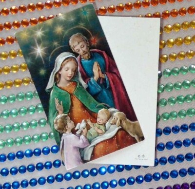 Antique Christmas Nativity Holy Card New Old Priests' Card Italy est ...