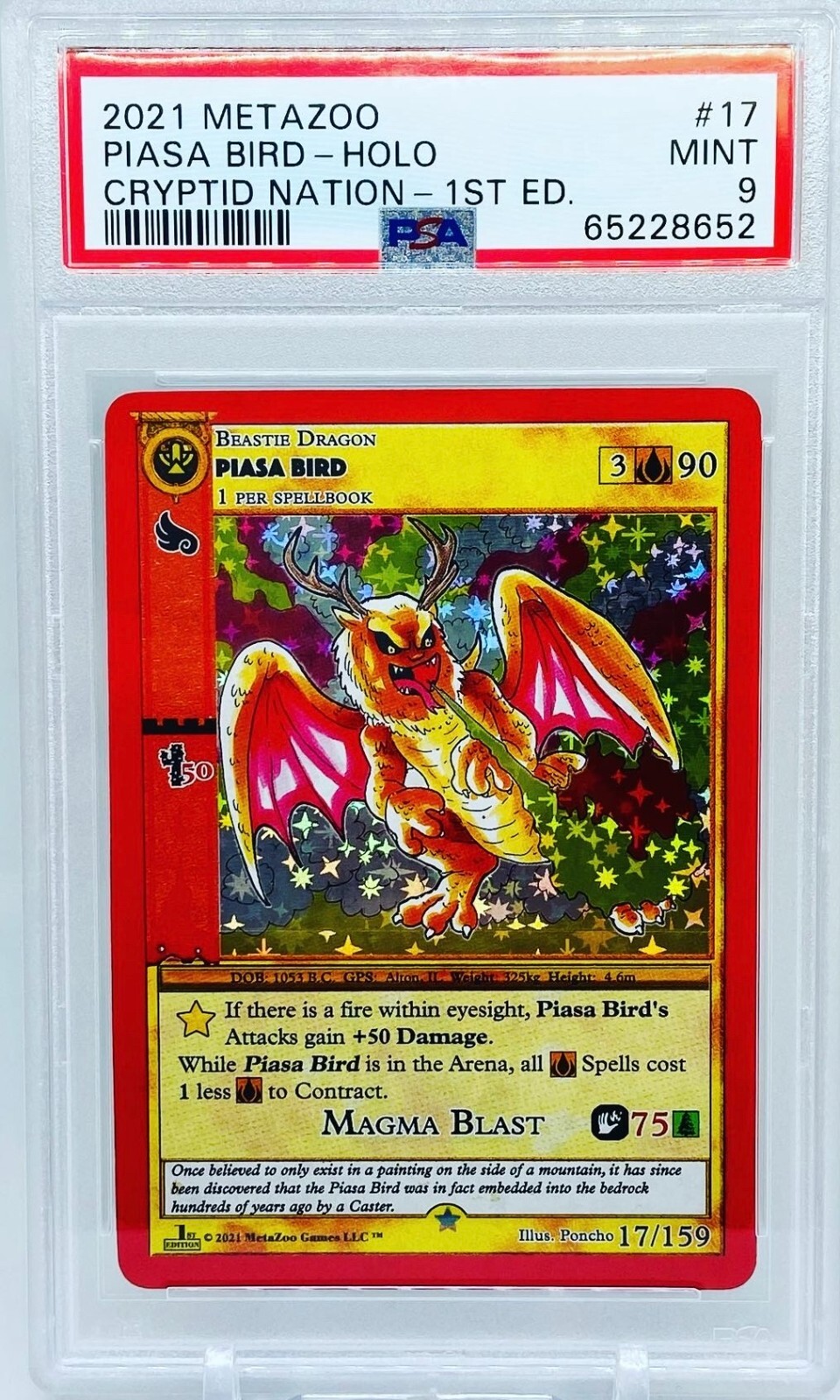 Metazoo Piasa Bird Full Holo 17/159 1st edition Cryptid Nation PSA 9 ...