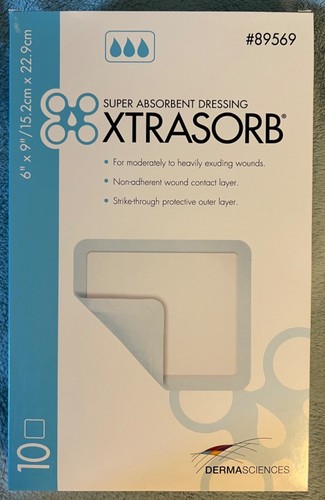 Xtrasorb 89569 Absorbent Wound Dressing, 10 pack, 6"x9" Non-Adherent ...