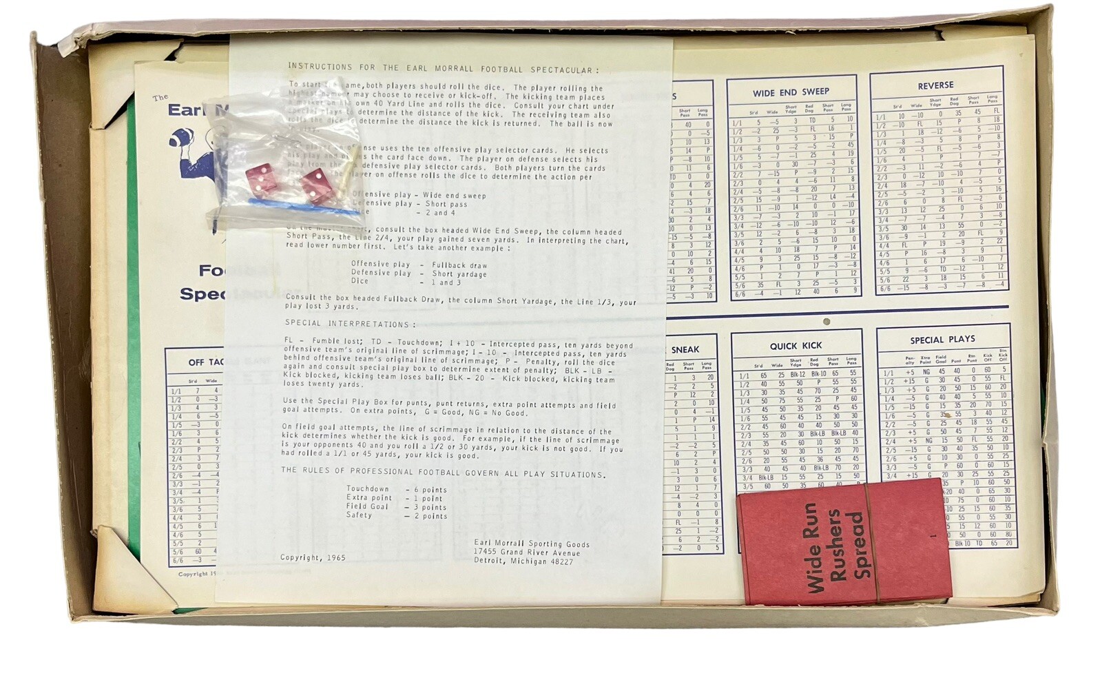 Vintage 1965 Earl Morrall Football Spectacular Board Game New York ...