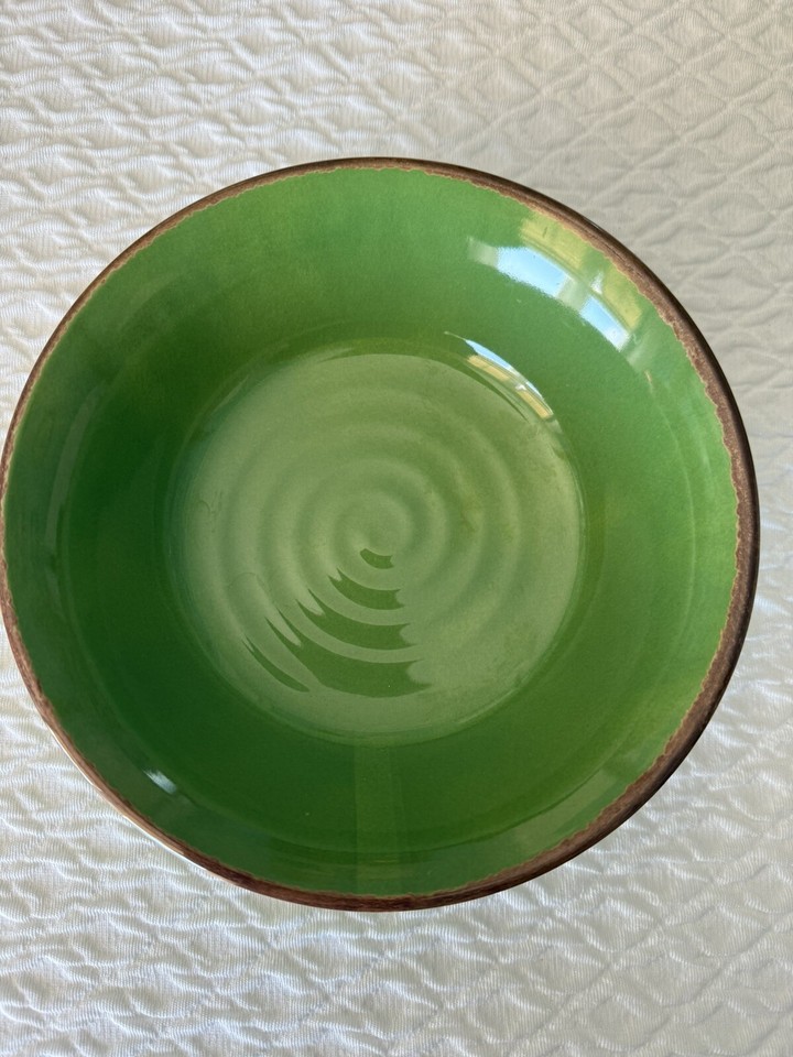 Target Threshold Melamine bowls Green With Brown Trim Set of 8 | eBay