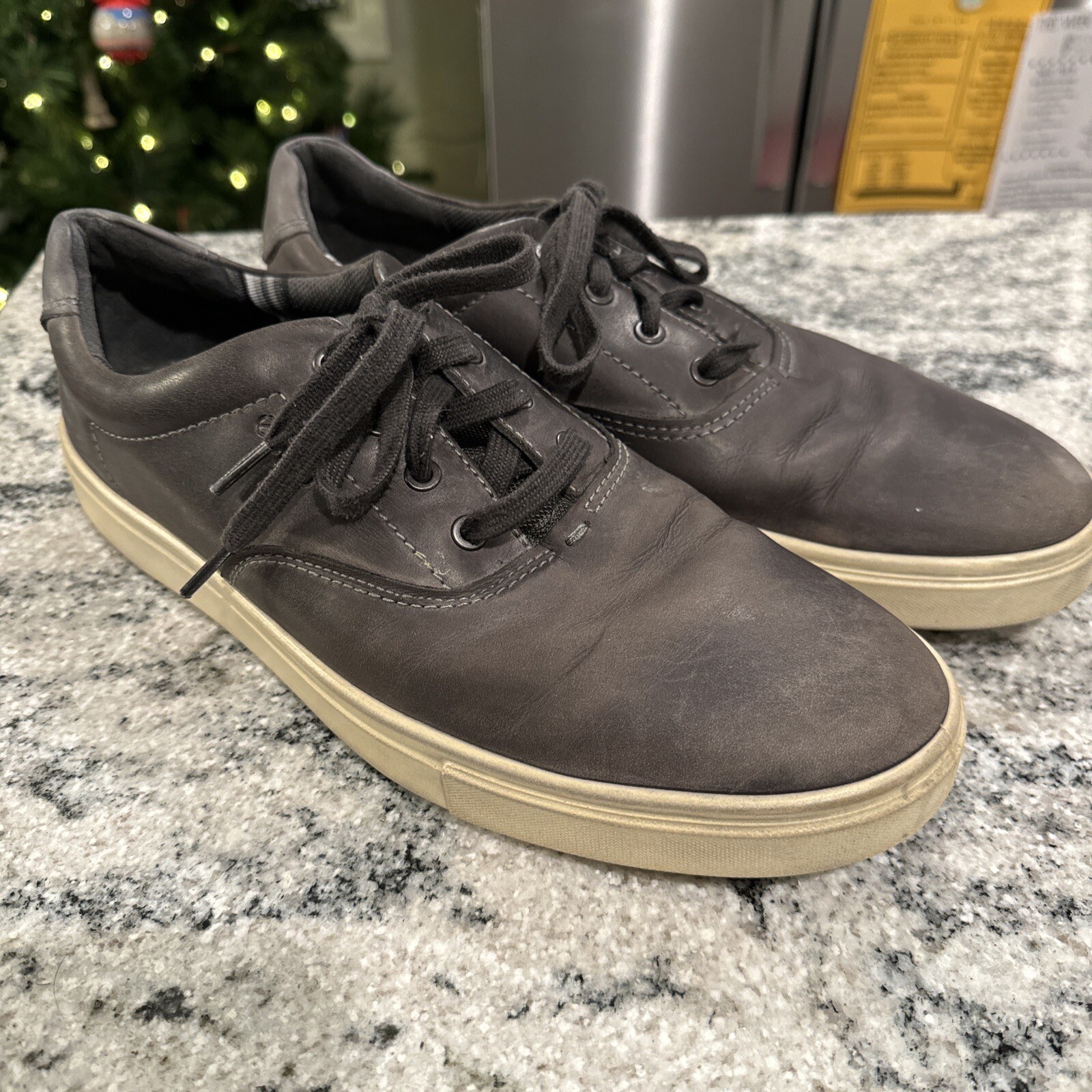 Ecco Kyle Men's Leather Sneaker - Moonless / Titanium -size 11 | eBay
