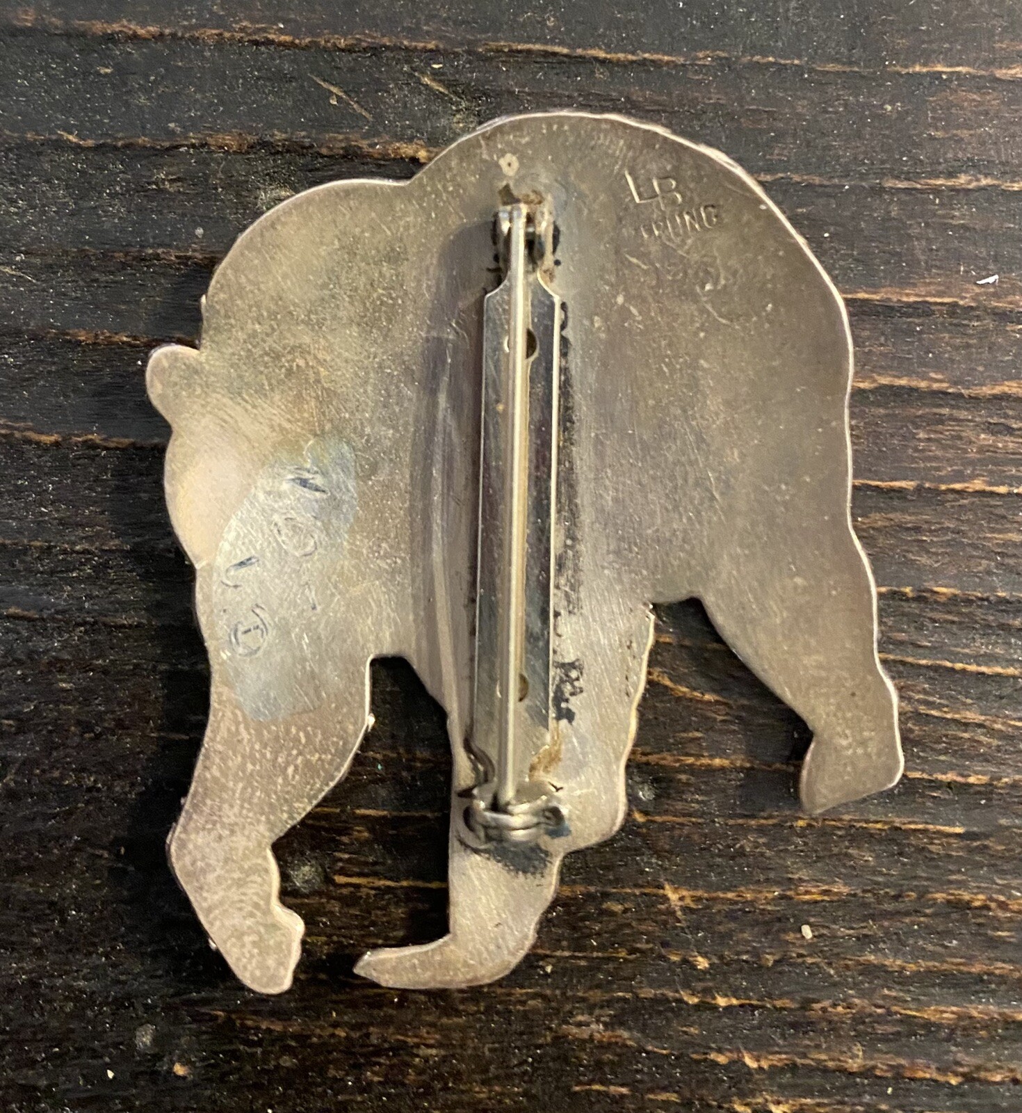 Native American Sterling Bear Pin Signed LB | eBay