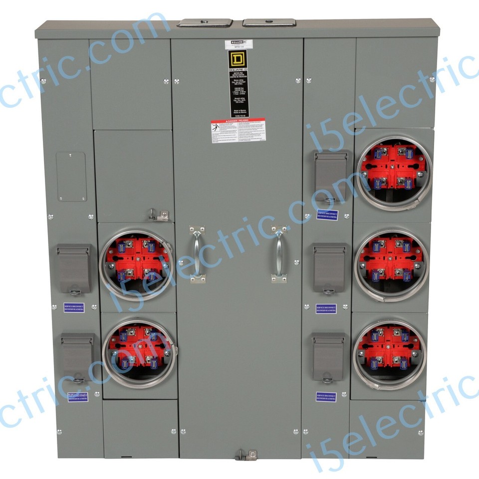 Square D SCHNEIDER MP55125 500 Amp 5 Gang 125A Meter Socket 1PH OH/UG ...