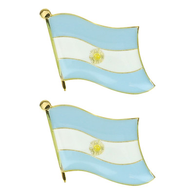 Metallic Argentina Flag Badge Lapel Pin 2 Pack Set - FREE SHIPPING | eBay