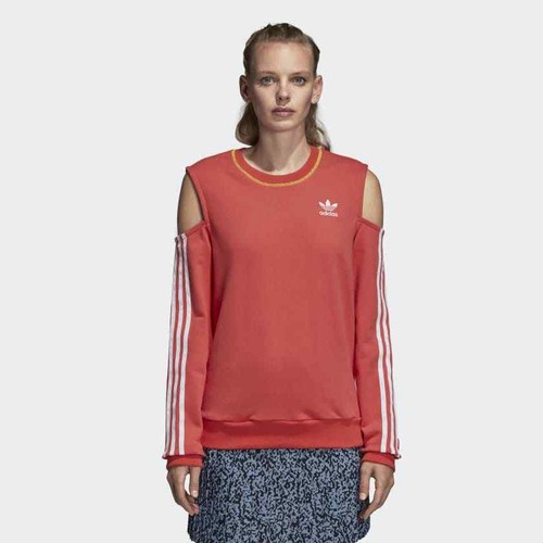 Adidas Femme Originaux Découpe Pull Neuf Trace Écarlate Blanc Femme ...