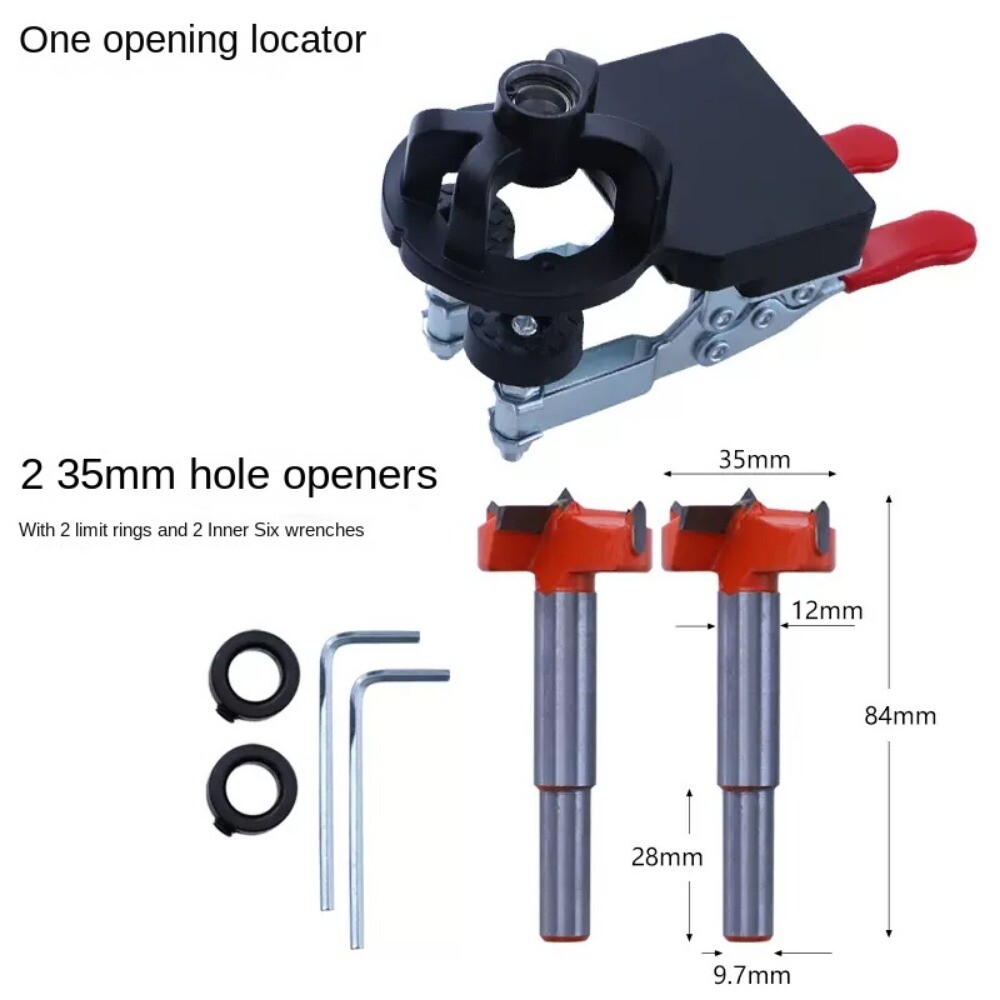 Aluminum Alloy Hole Opener Locator Woodworking Tools Hinge Boring Jig ...