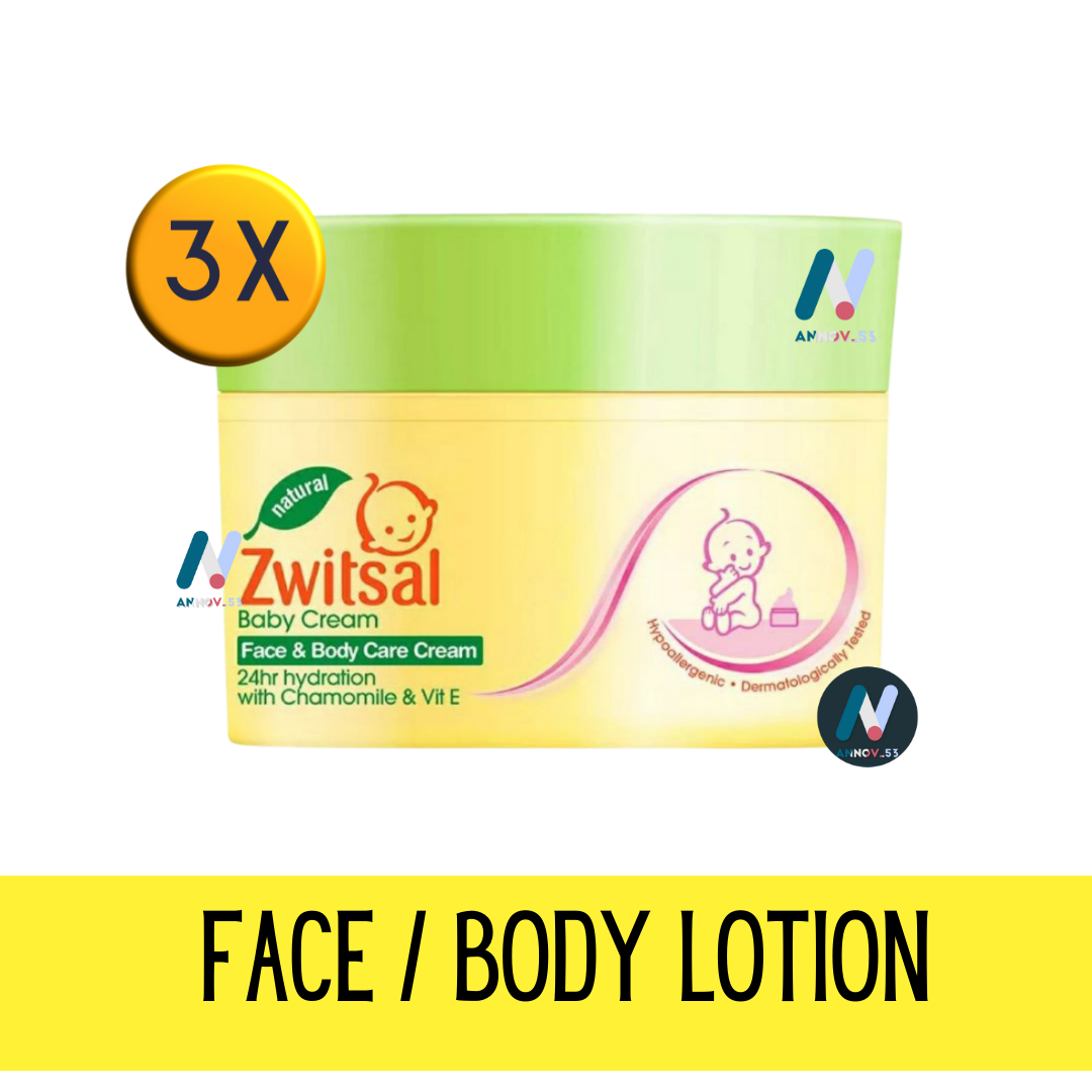 3X ZWITSAL BABY Face Body Lotion Care Cream Chamomile Zinc Vit E ...