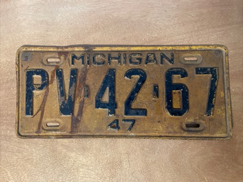 1947 Michigan License Plate # PV 42 67 | eBay