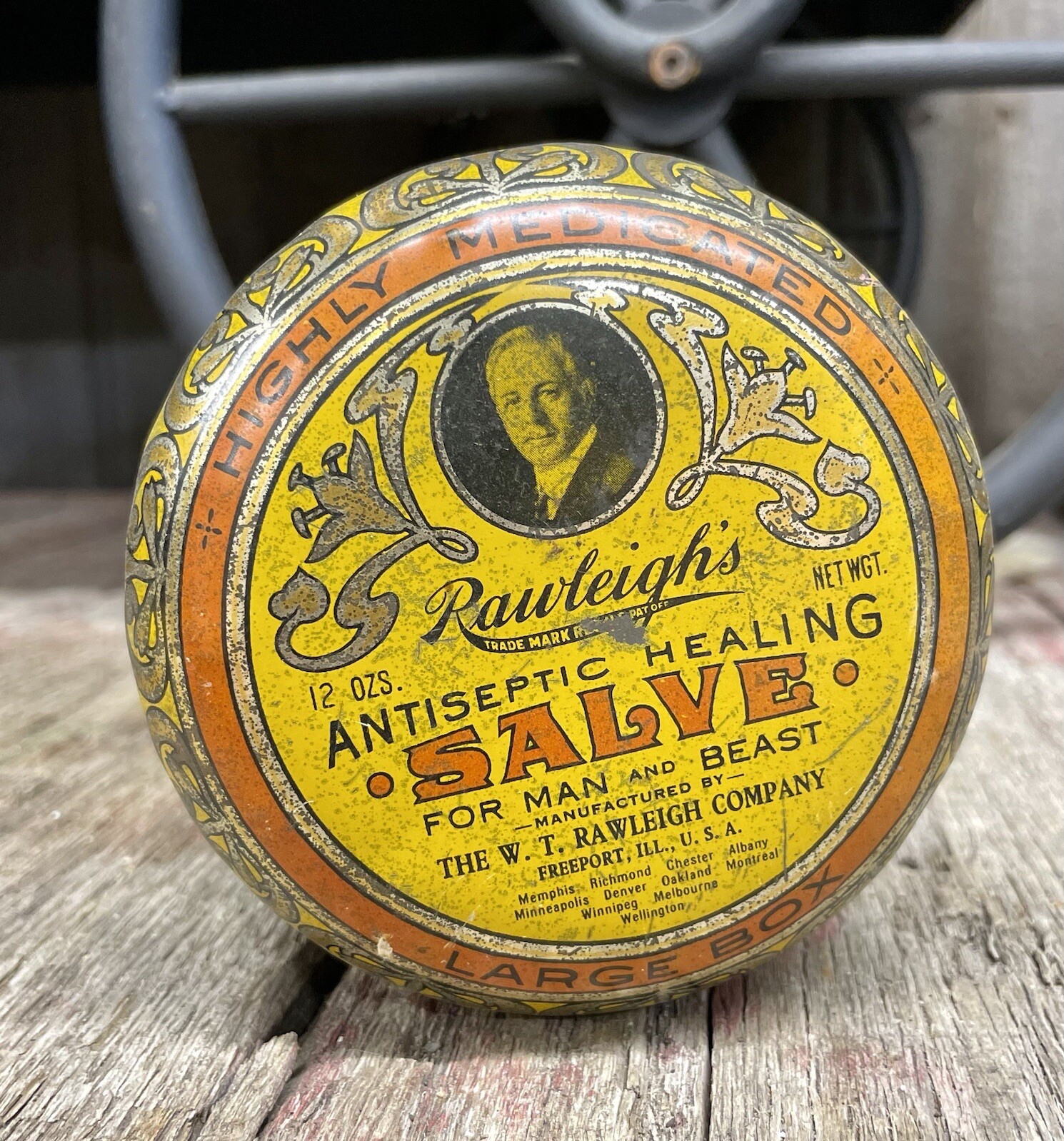 Antique Rawleighs Antiseptic Healing Salve Advertising Tin Quack ...