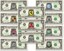 ONE(1) COLOR Character on a Dollar Bill - Currency Cash Money Bank Note ...