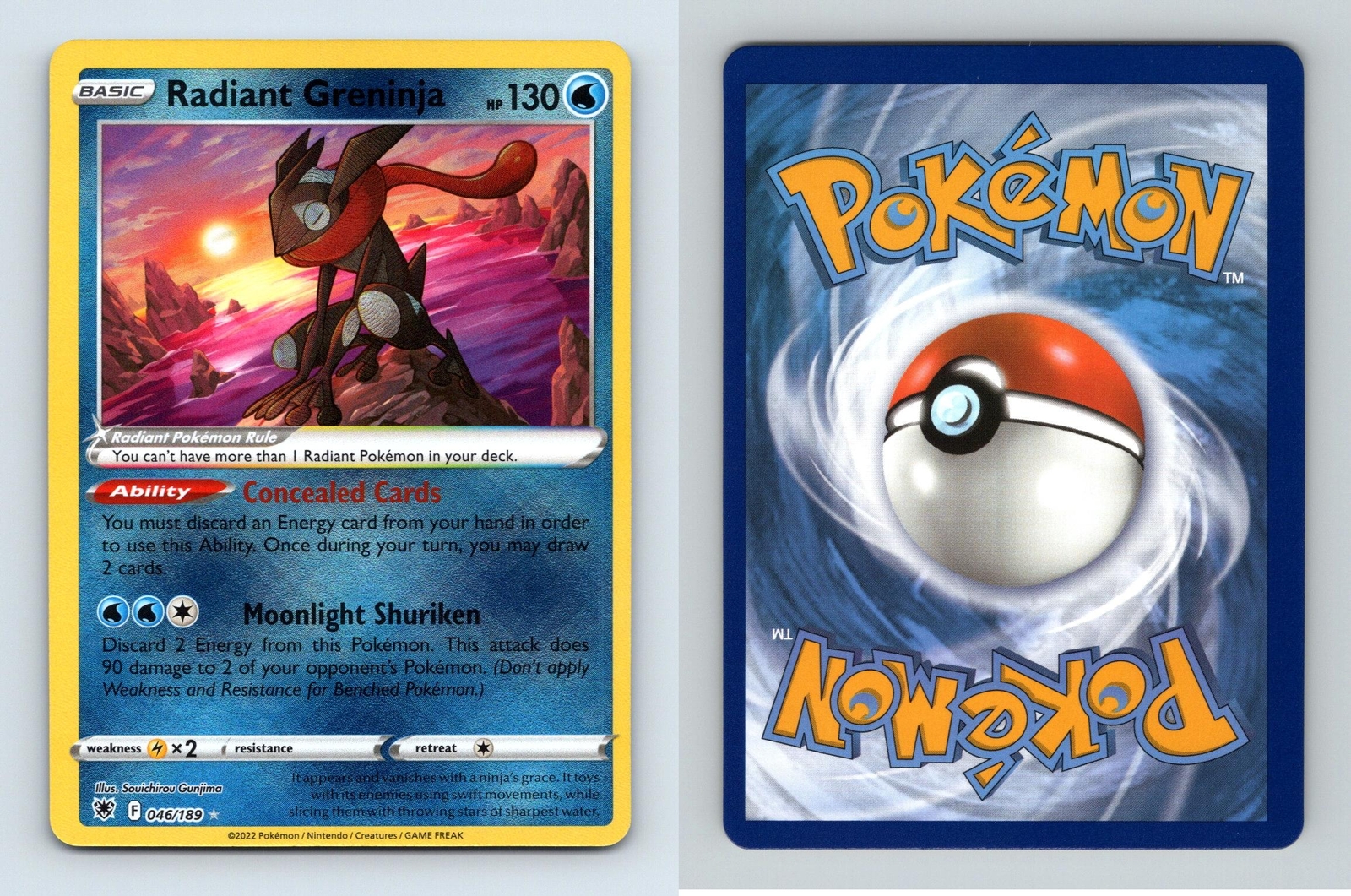 Radiant Greninja #46/189 SWSH Astral Radiance Rare Holo Pokemon 2022 ...