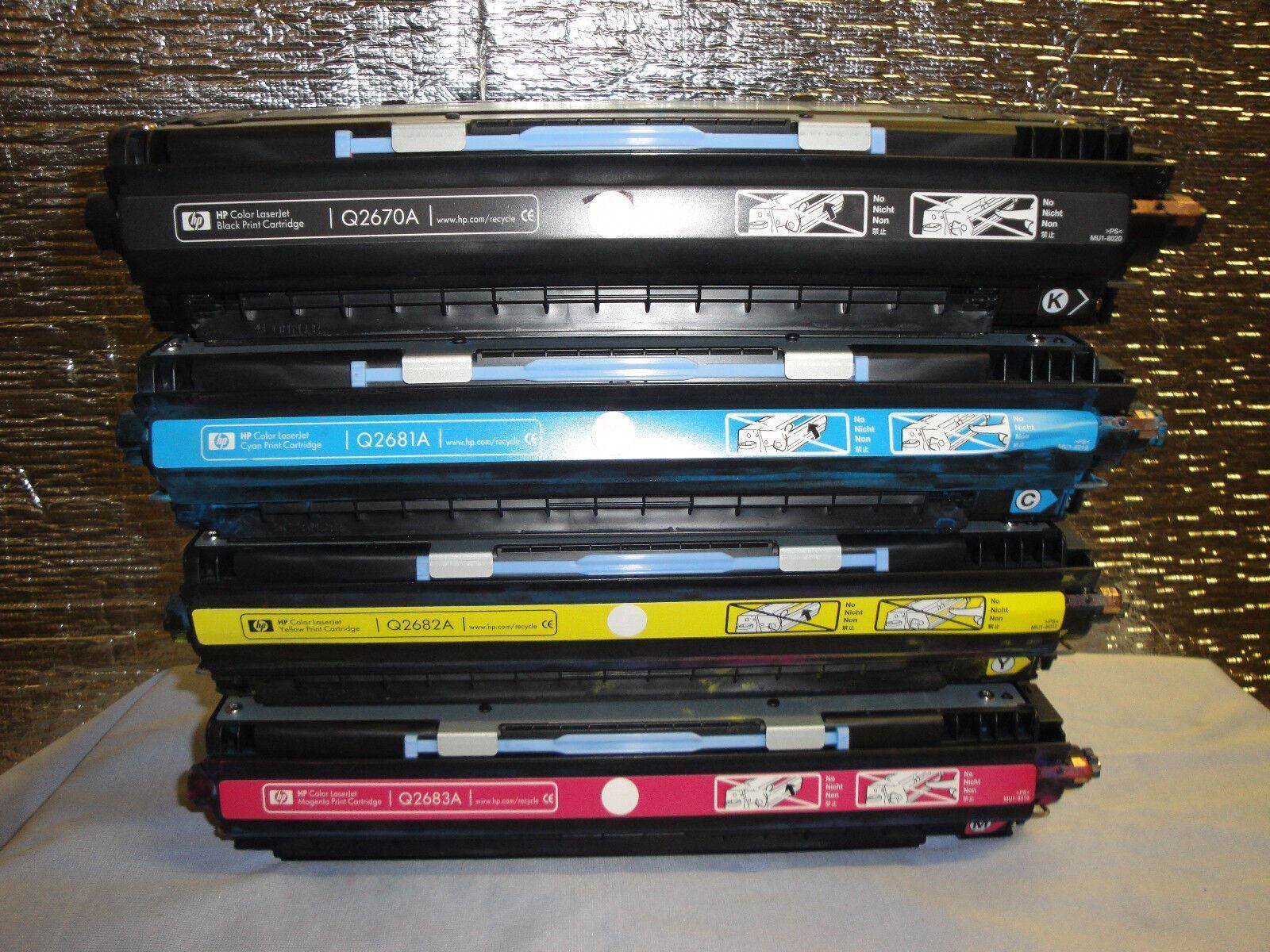 Used HP OEM Q2670A Q2681A Q2682A Q2683A Toner HP 3700 3500 3550 87 95 ...