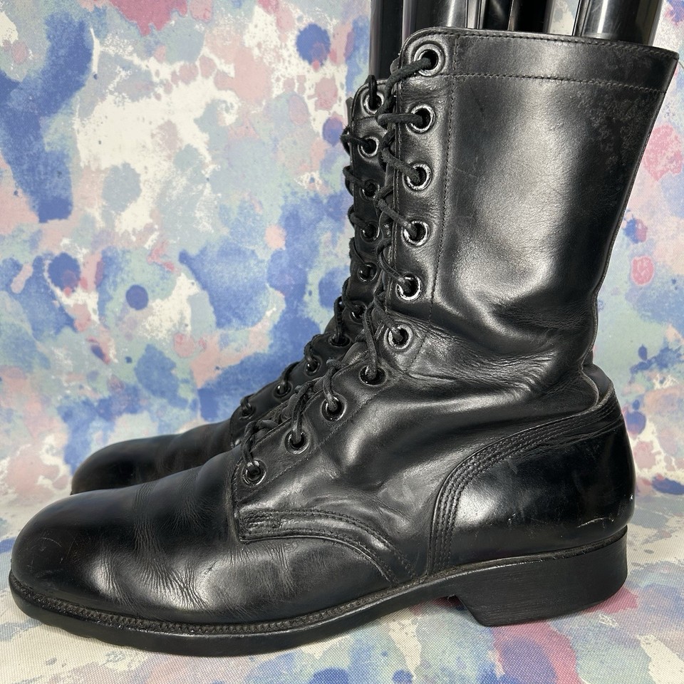 Vintage Genesco Combat Boots Men's 10R Military Army Leather Jungle CIC ...