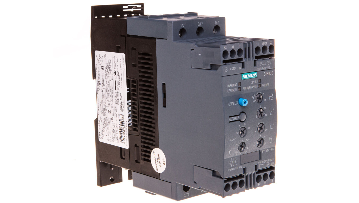 3-phase soft starter 200-480VAC 63A 30kW / 400V Uc = 110-230V AC / DC ...