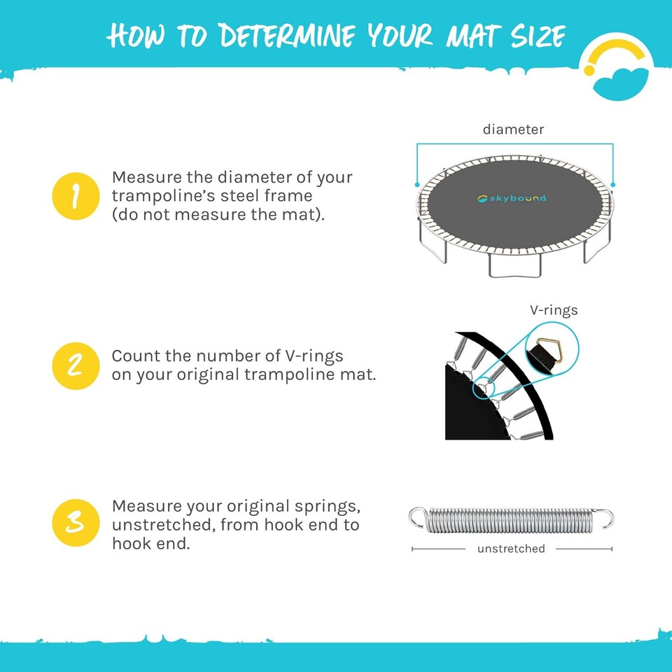 SkyBound Replacement Trampoline Mat (Choose 12, 14, or 15 foot) + w ...