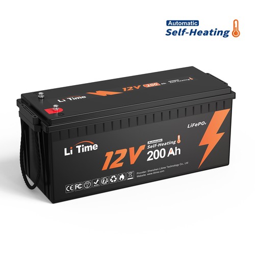 Litime 12V 200Ah Heated Lithium Battery Self-Heating LiFePO4 for Cold ...