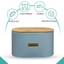 Oval Bread Bin with Bamboo Lid Kitchen Storage Loaf Container -WHITE ...