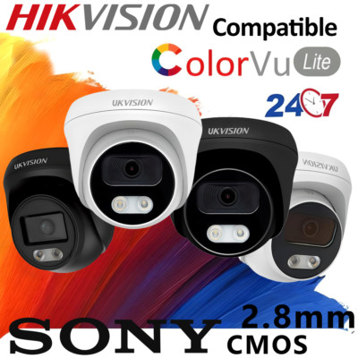 HIKVISION COMPATIBLE 4K 8MP 5MP AUDIO MIC CAMERA CCTV COLORVU AT NIGHT ...