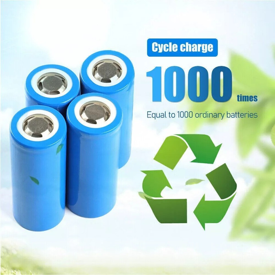 2PCS 26650 3.7V 6000mAh Li-ion Rechargeable FlatTop Batteries For LED ...