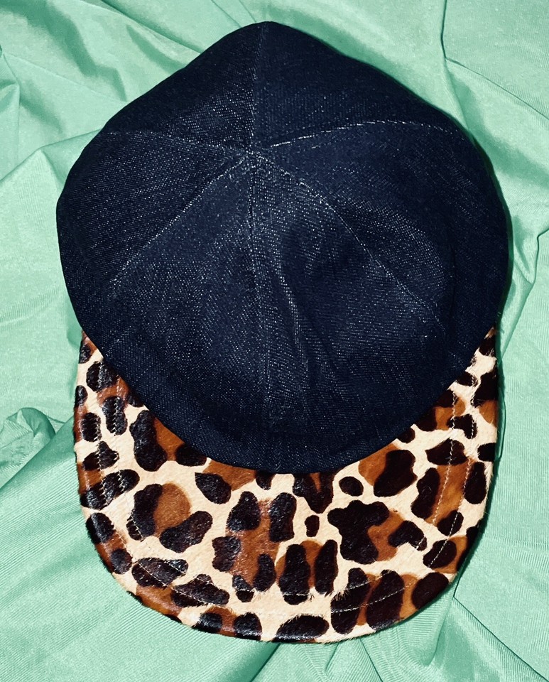 $215 EUGENIA/MR. KIM DARIEN MADE IN USA DENIM x 'LEOPARD' CALF HAIR ...