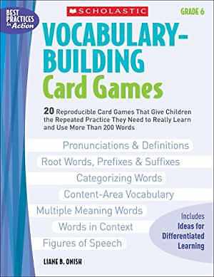 Vocabulary-Building Card Games: Grade 6: 20 - Paperback, by Onish Liane ...