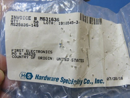 AMP MS25036-149 Qty of 22 per Lot Ring Tongue Terminal 16-22AWG Copper ...