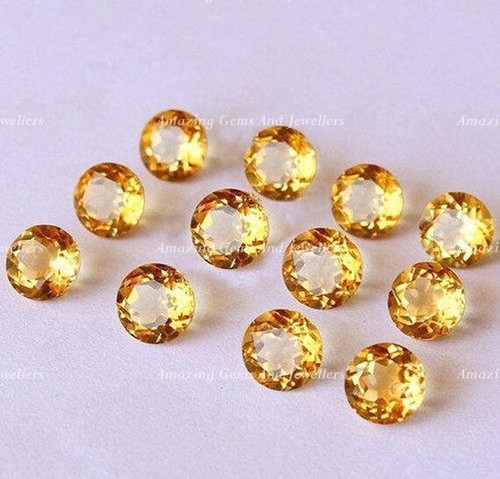 Citrine Round Faceted Cut 3mm To 12mm Natural Polished Calibrated Loose ...