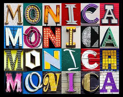 MONICA Name Poster featuring photos of actual sign letters | eBay