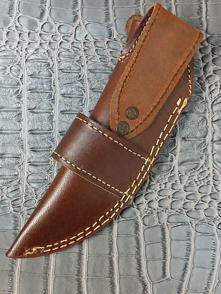 Brown Up & Down Cross Draw Open Top Belt Loop Fix Blade Knife Leather ...
