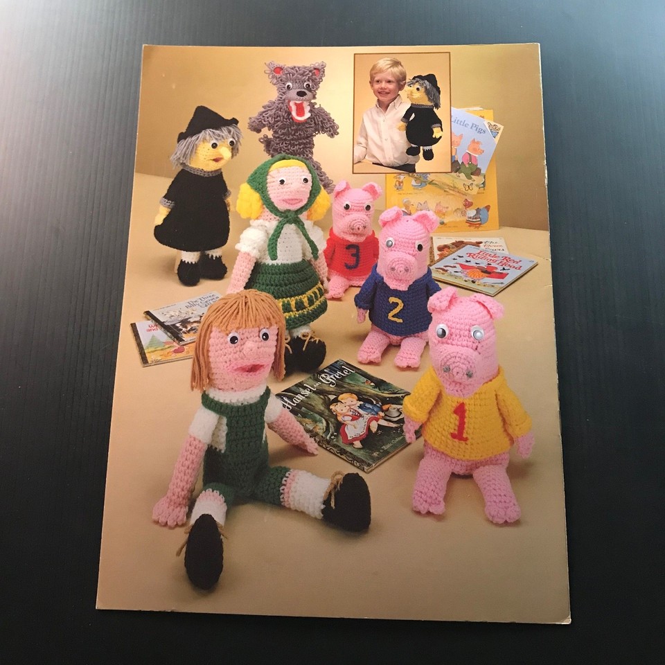 Story Book Puppets to Crochet Judy Bolin Leaflet 242 Vintage Pattern ...