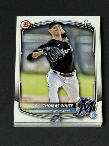 Thomas White 1st Card 2025 Bowman Prospects Paper #BP-69 Miami Marlins ...