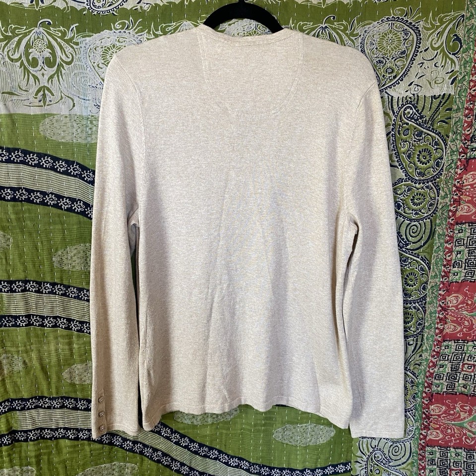 J. McLaughlin Heather Oatmeal Jamie Crew Neck Cardigan Size Large | eBay