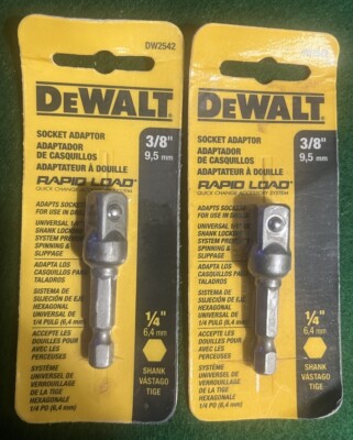 (2) DeWALT DW2542 1/4" Hex Shank x 3/8" Square Socket RAPID LOAD ...