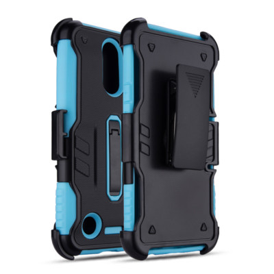 For LG K10 2017/Harmony/Grace LTE (M257) 2 Kickstand Hybrid Armor Belt ...