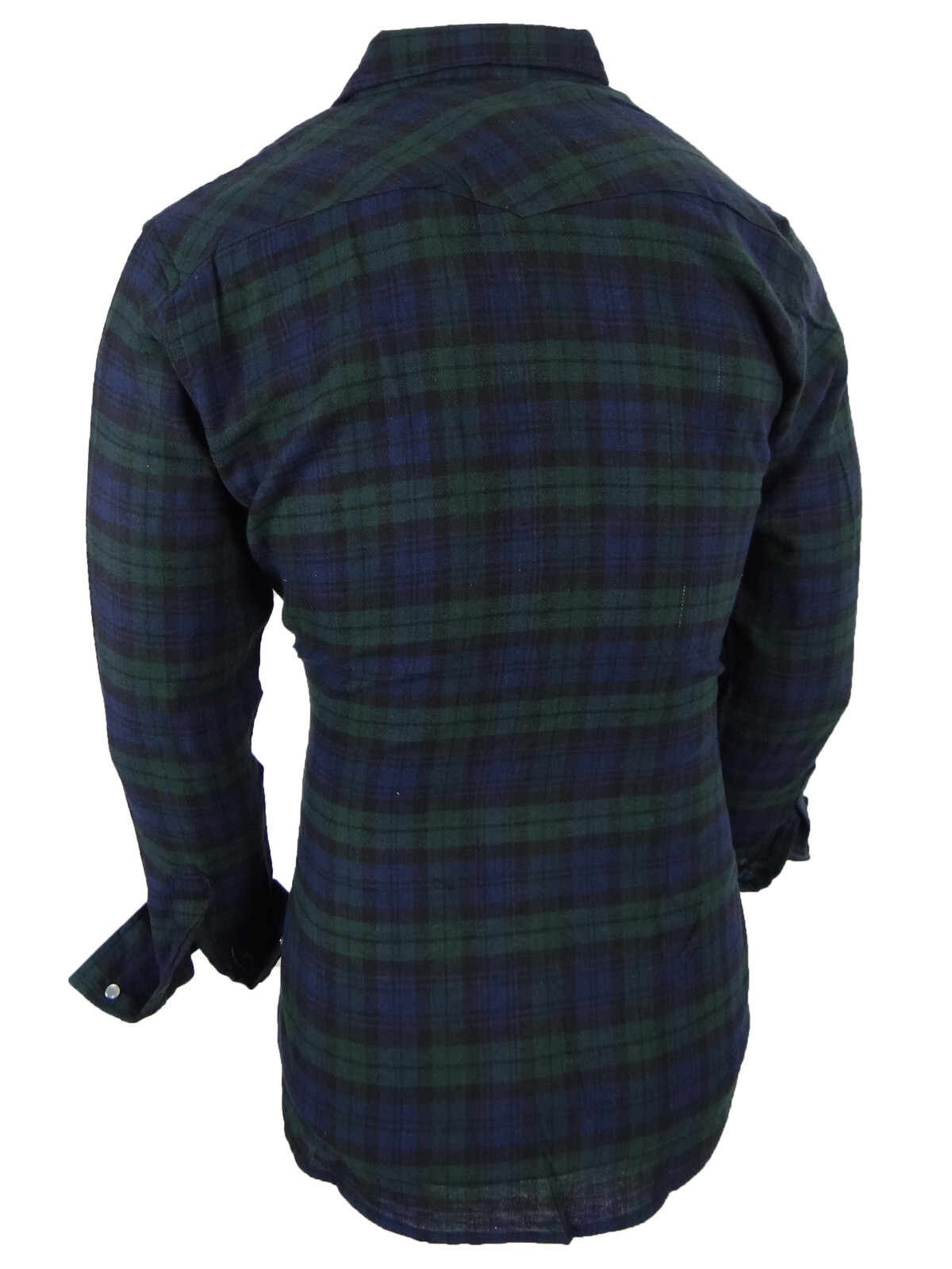 Mens Plaid Flannel Shirt Western Snap Up Flap Chest Pockets Soft 100% ...