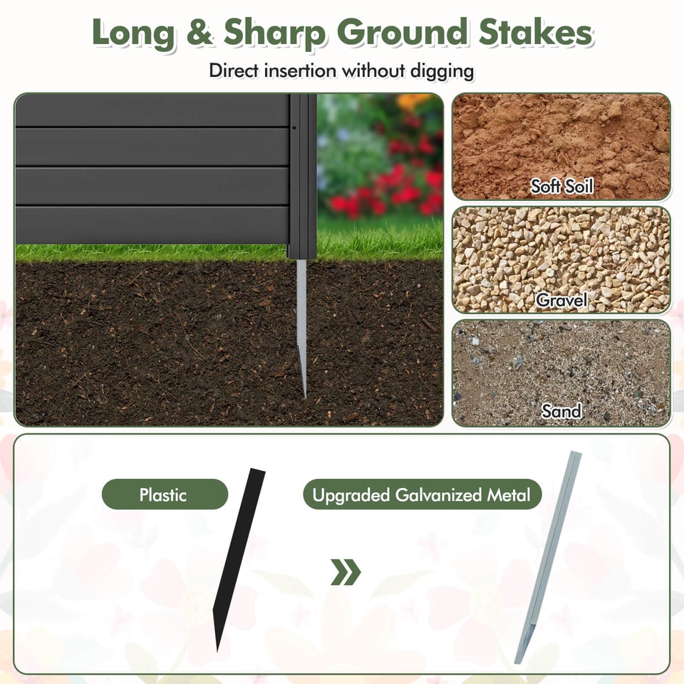 Outdoor PVC Privacy Panels 2-Pack Picket Fence W/ 3 Cuspidal Foot ...