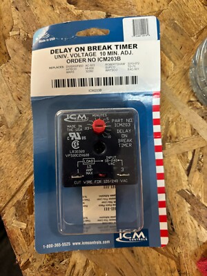 ICM Controls ICM203 Delay on Break Timer, .03-10 Minute Adjustable,18 ...