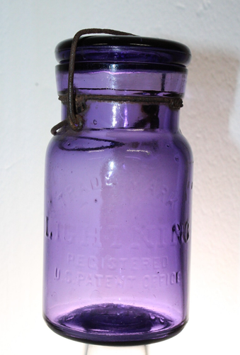LIGHTNING PUTNAM FRUIT JAR PINT ANTIQUE AMETHYST PURPLE SCA | eBay
