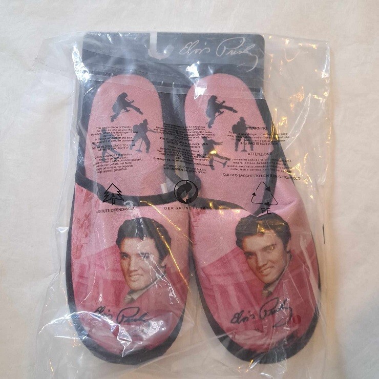 New Elvis Presley Slippers Pink Cadillac One Size Fits Most Night Slip ...